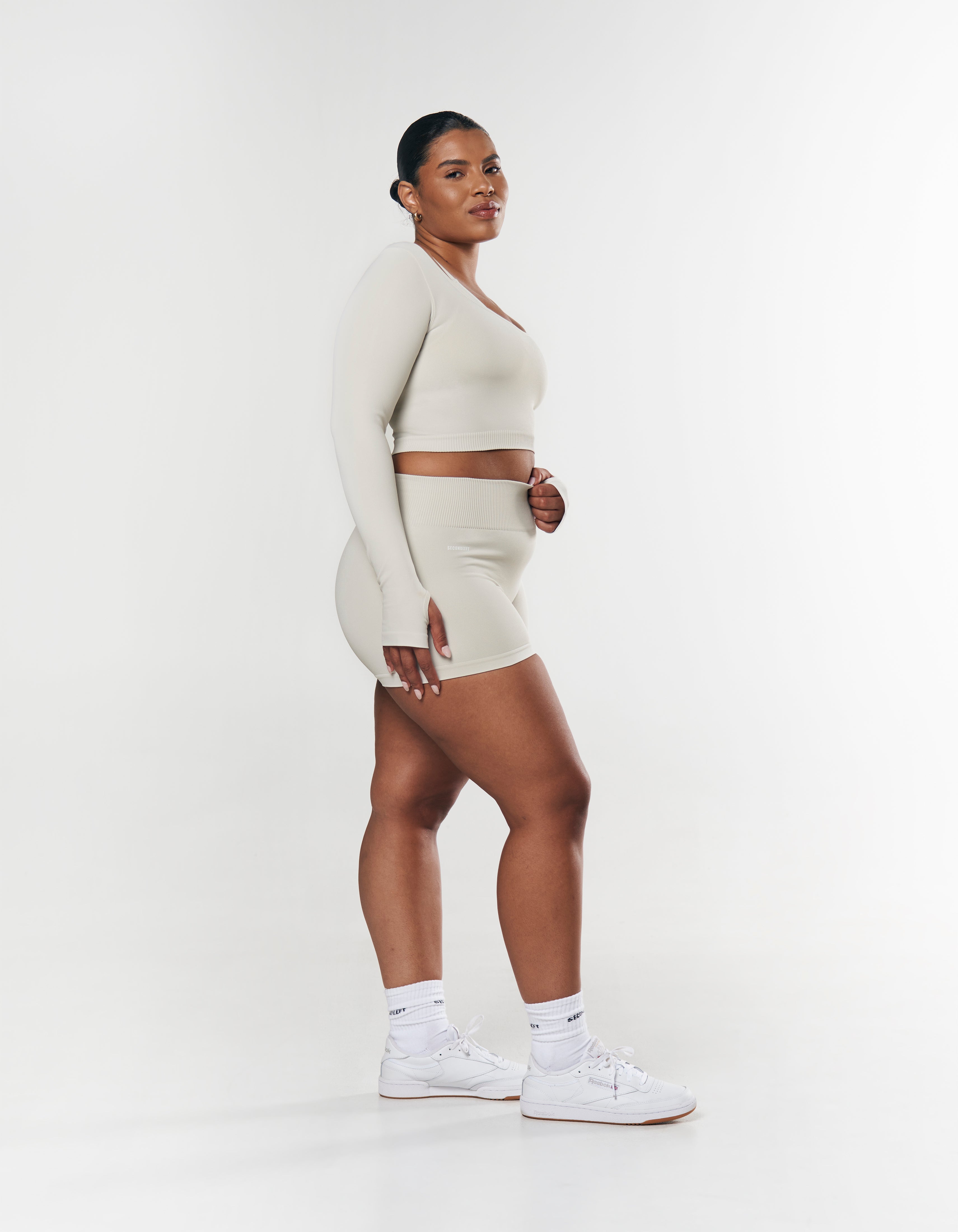 Seamless Mini Biker Shorts - Dove – SECONDLEFT