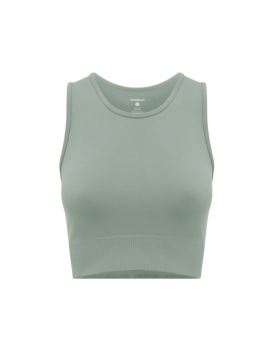 Seamless Cropped Singlet - Blue – SECONDLEFT