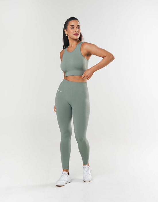 Seamless Cropped Singlet - Blue – SECONDLEFT